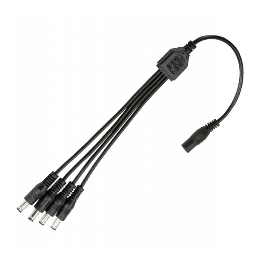 4 Way DC Splitter Cable (Female DC Jack input, DC Male output)